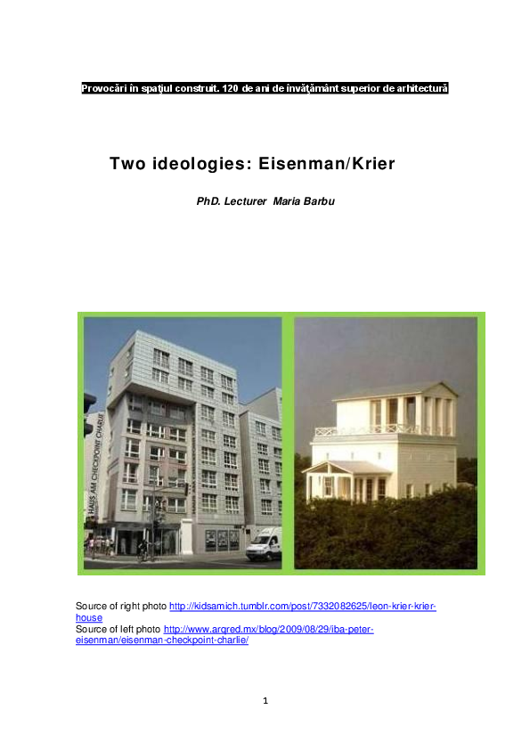 (DOC) TWO IDEOLOGIES or two creative perspectives? PETER EISENMANN and ...