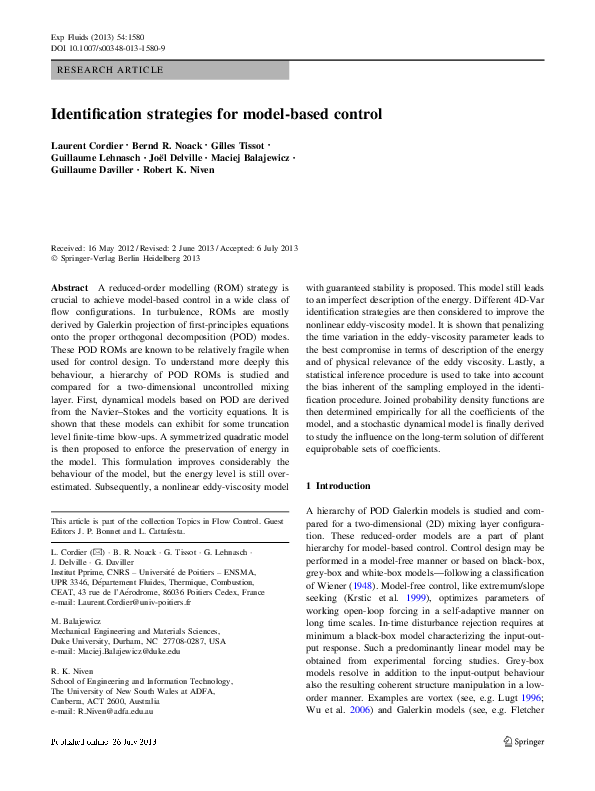 (PDF) Identification strategies for model-based control