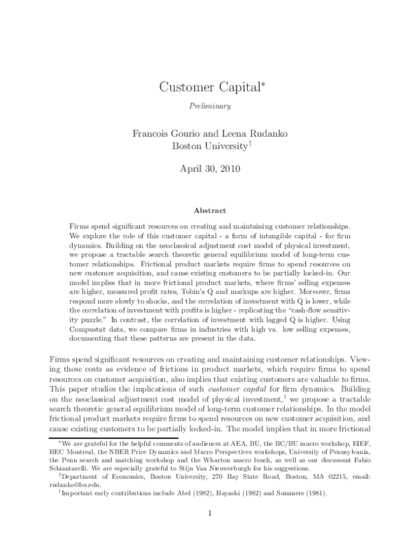 (PDF) Customer Capital
