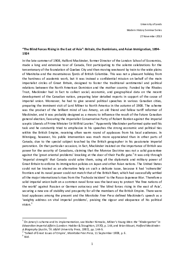 (DOC) "The Blind Forces Rising in the East of Asia": Britain, the ...