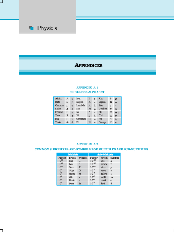(PDF) Physics 532 APPENDICES APPENDIX A 1 THE GREEK ALPHABET APPENDIX A ...