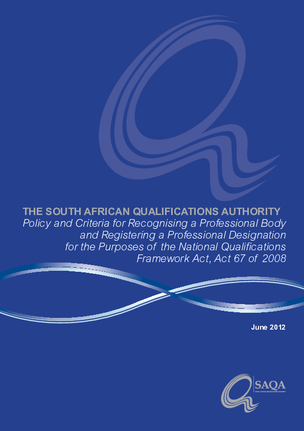(PDF) Policy and Criteria for Recognising a Professional Body and ...