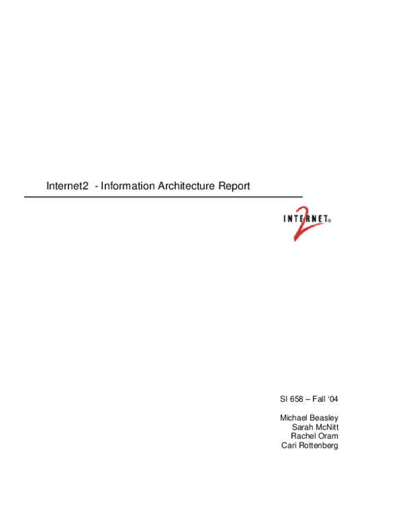 (PDF) Internet2-Information Architecture Report