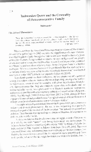 (PDF) Indonesian Queer and the Centrality of Heteronormative Family