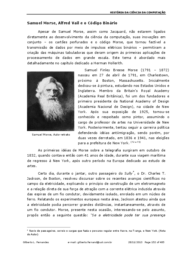 (PDF) Samuel Morse, Alfred Vail: o surgimento do telégrado e do Código ...