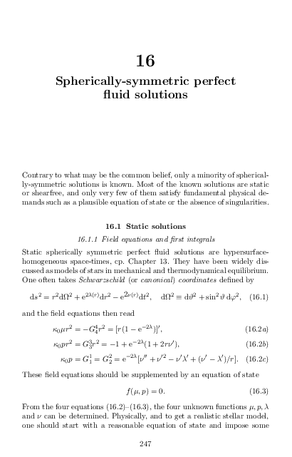Pdf Spherically Symmetric Perfect Fluid Solutions