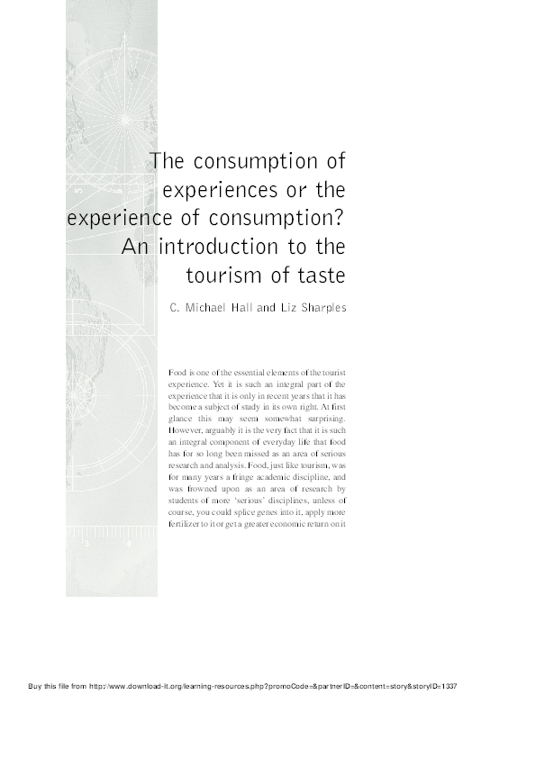 (PDF) The Consumption of Experiences or the Experience of Consumption ...