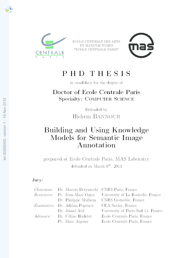 Pdf Building And Using Knowledge Models For Semantic Image Annotation