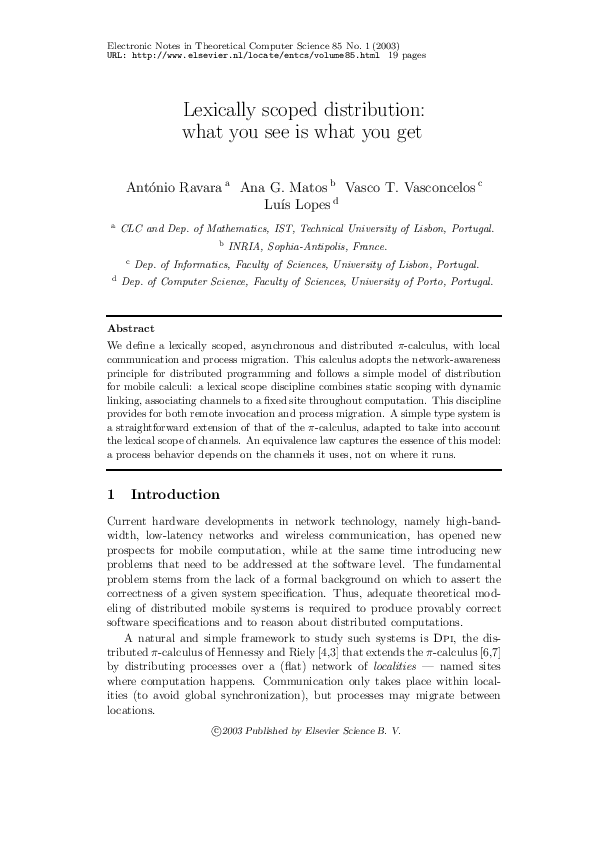 (PDF) Lexically scoped distribution: what you see is what you get