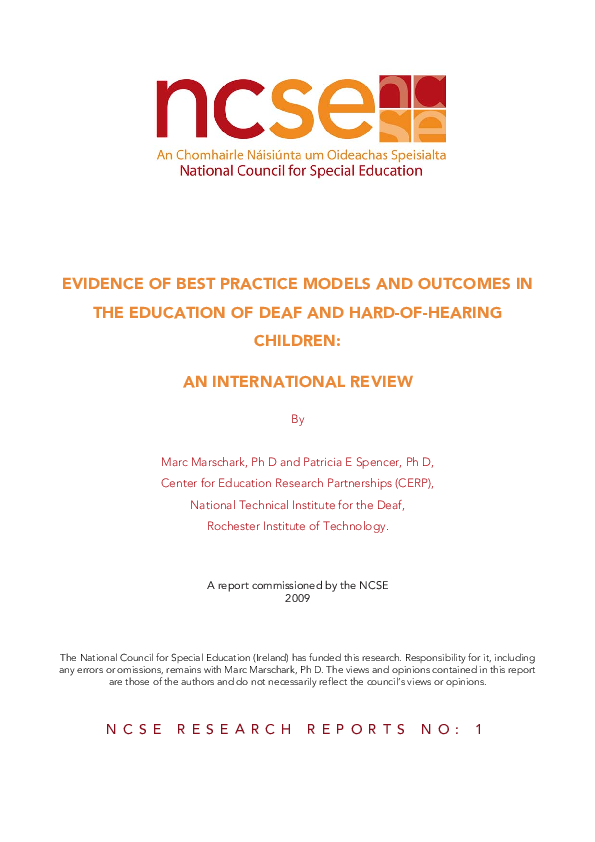 (PDF) EVIDENCE OF BEST PRACTICE MODELS AND OUTCOMES IN THE EDUCATION OF ...