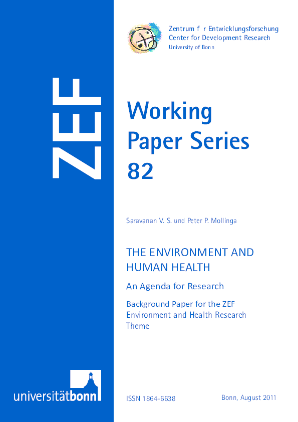 (PDF) The Environment and Human Health: An agenda for research ...