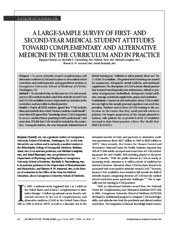 (PDF) A Large-Sample Survey of First-and Second-Year Medical Student ...