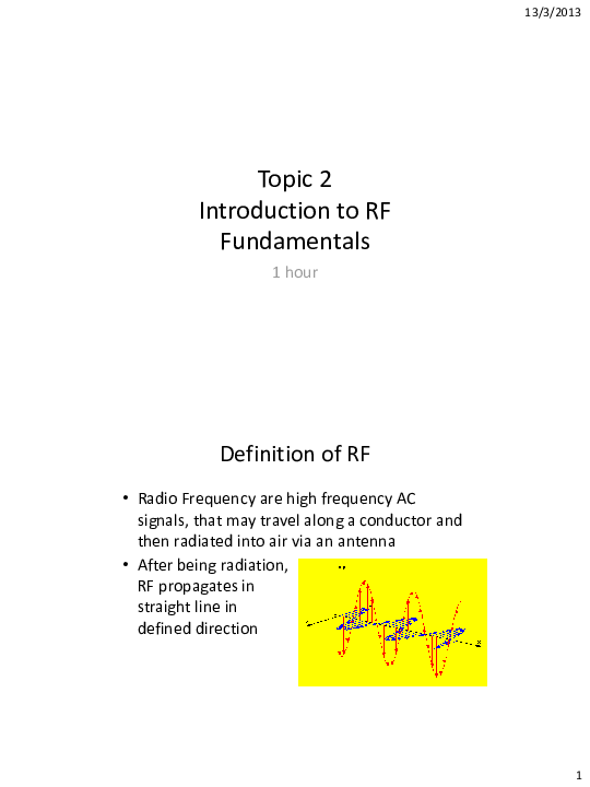 (PDF) WLAN Topic 2 Introduction to RF Fundamentals