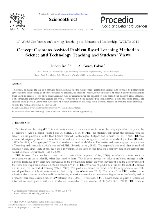 (PDF) Concept Cartoons Assisted Problem Based Learning Method in ...