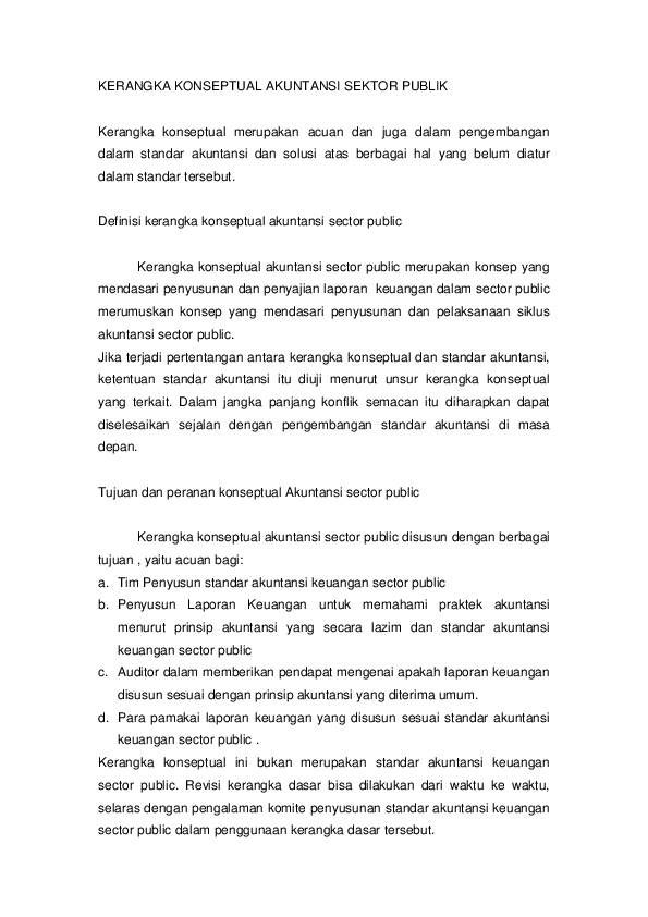 (DOC) KERANGKA KONSEPTUAL AKUNTANSI SEKTOR PUBLIK