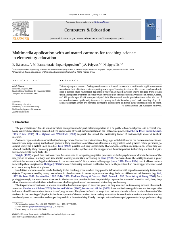 (PDF) Multimedia application with animated cartoons for teaching ...
