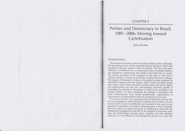 (PDF) "Parties and democracy in Brazil, 1985-2006: moving toward ...