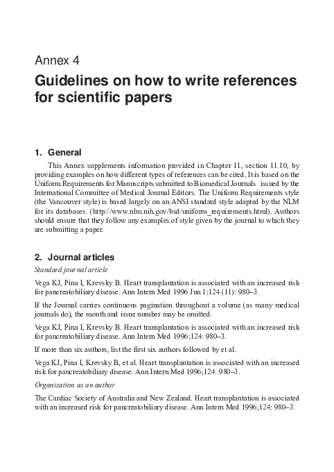 (PDF) Guidelines on how to write references for scientific papers