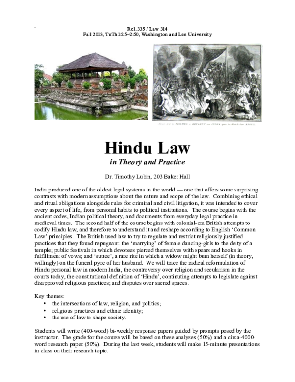 (PDF) Hindu Law in Theory and Practice