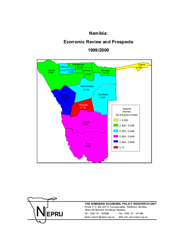 (PDF) Namibian Economic Review and Prospect 1999-2000