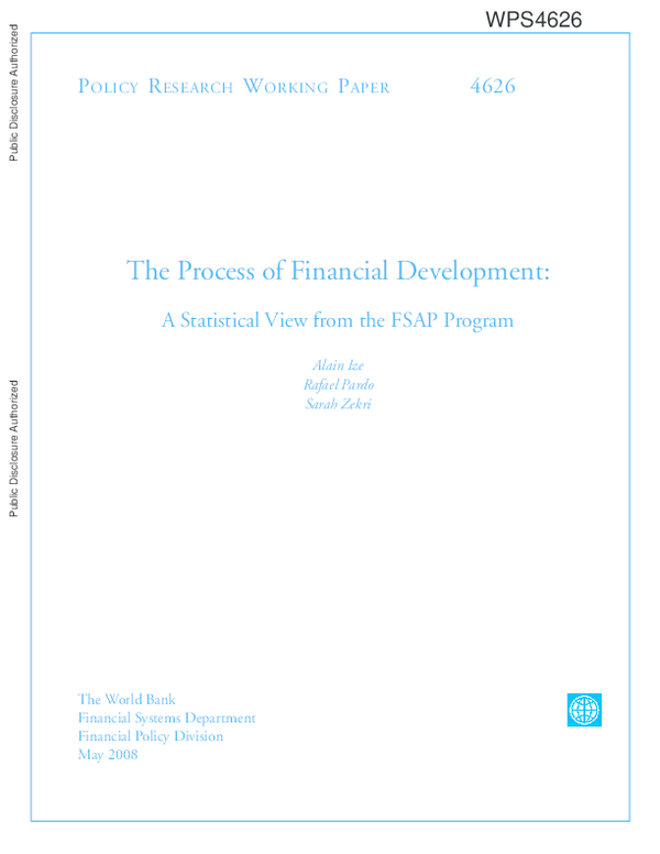 (PDF) The process of financial development : a statistical view from ...