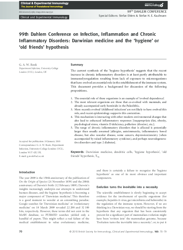 (PDF) 99th Dahlem Conference on Infection, Inflammation and Chronic ...