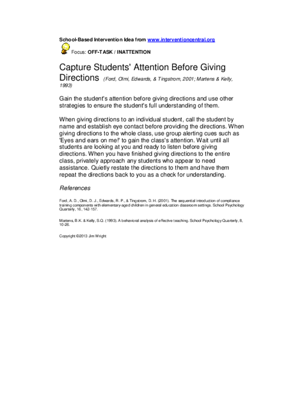 (DOC) School-Based Intervention Idea from www.interventioncentral.org ...