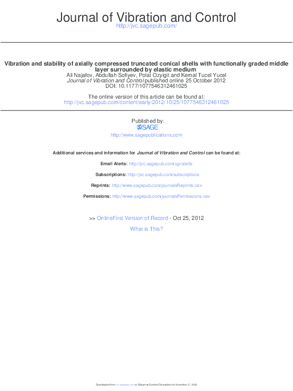 (PDF) layer surrounded by elastic medium Vibration and stability of axially compressed truncated ...