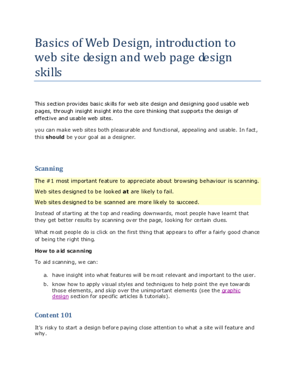 (PDF) Basics of Web Design