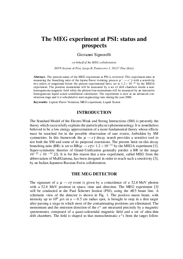 The MEG Experiment at PSI: Status and Prospects