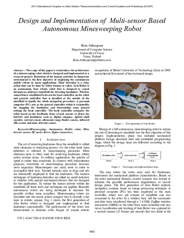 (PDF) Design and Implementation of Multi-sensor Based Autonomous Minesweeping Robot