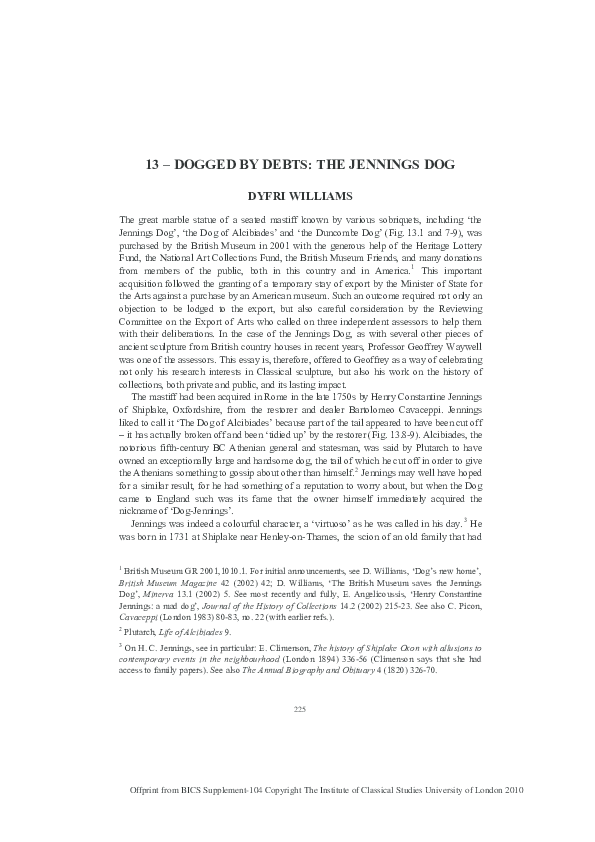 (PDF) Dogged by Debts: The Jennings Dog