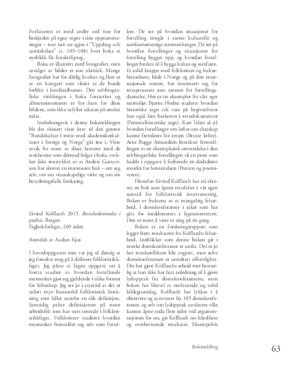 (PDF) Bokanmeldelse: Eivind Kolflaath: Bevisbedømmelse i praksis. Fagbokforlaget 2013.