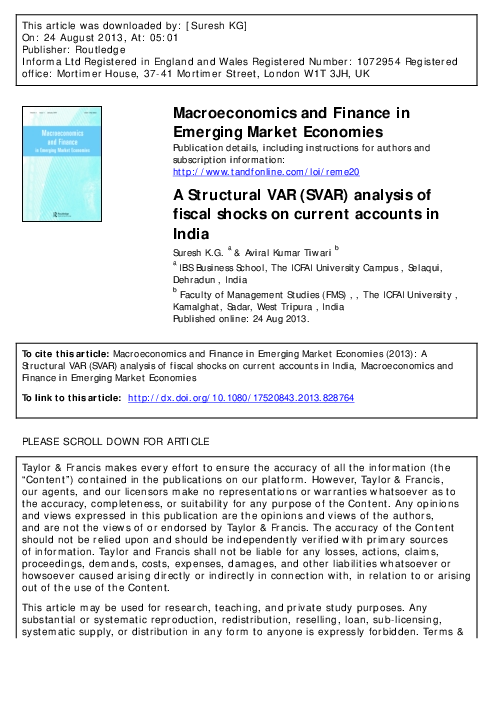 Pdf A Structural Var Svar Analysis Of Fiscal Shocks On Current Accounts In India