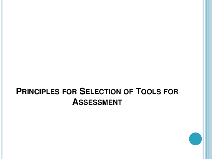 (PPT) Principles for Selection of Tools for Assessment