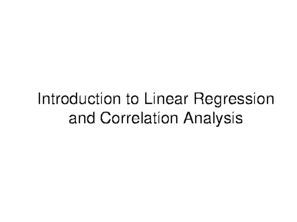 (PDF) Ch 5:Introduction to Linear Regression and Correlation Analysis