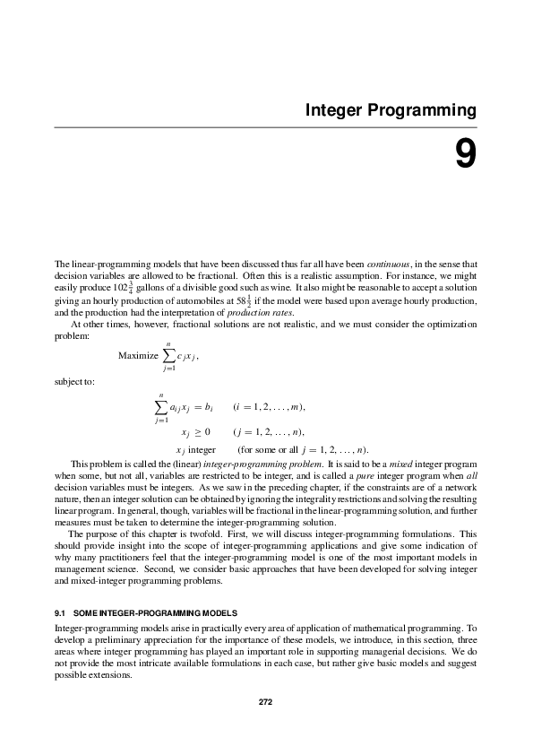 Pdf Integer Programming Nengping Wei