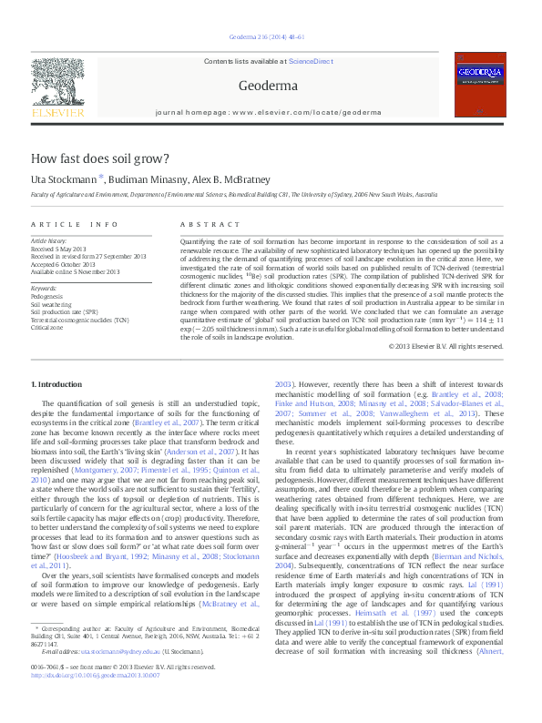 (PDF) How fast does soil grow?