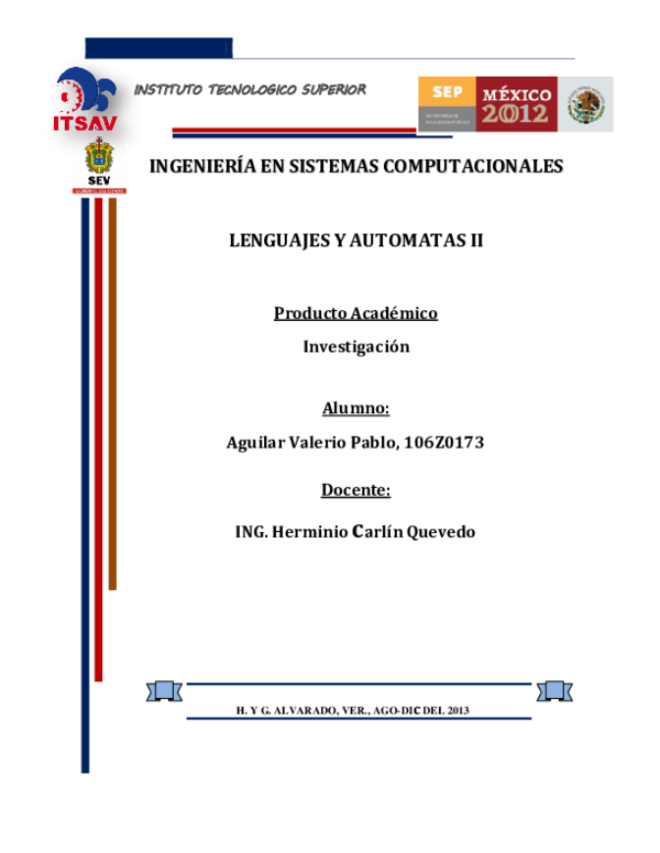 (DOC) INGENIERÍA EN SISTEMAS COMPUTACIONALES LENGUAJES Y AUTOMATAS II