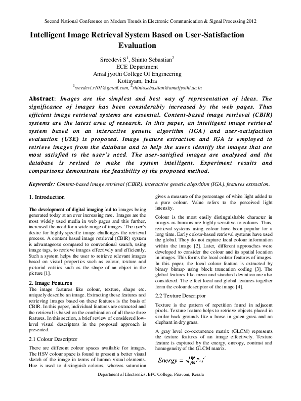 (PDF) Intelligent Image Retrieval System Based on User-Satisfaction Evaluation