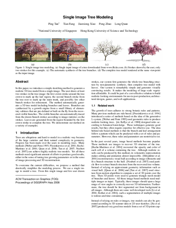 (PDF) Single Image Tree Modeling