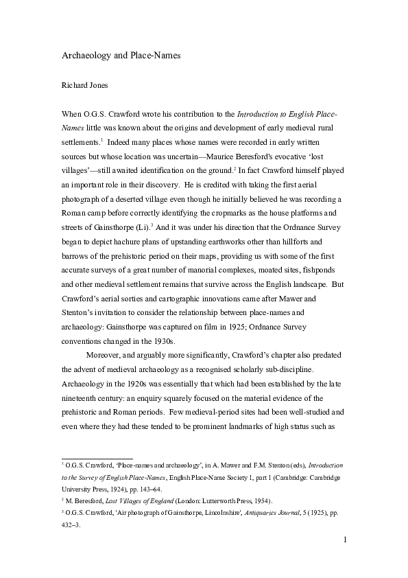 (DOC) Archaeology and Place-Names