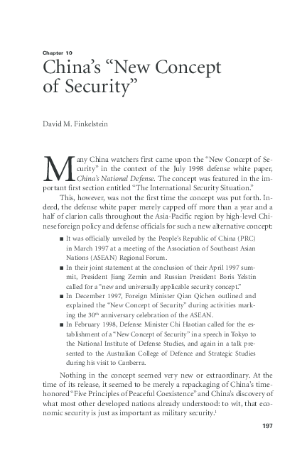 (PDF) China's "New Concept of Security"