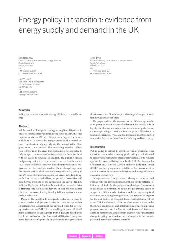 (PDF) Energy policy in transition: evidence from energy supply and ...