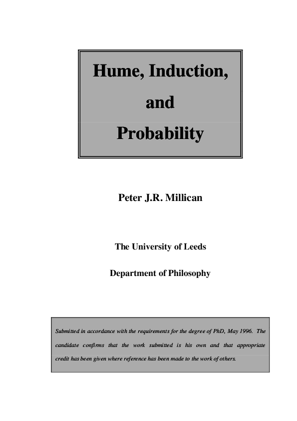 (PDF) Hume, Induction, and Probability