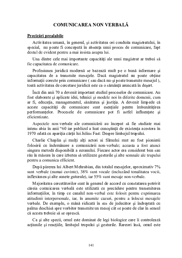 (DOC) COMUNICAREA NON VERBALĂ
