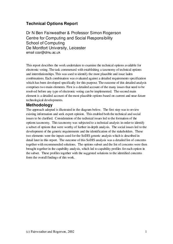 (PDF) Technical Options Report