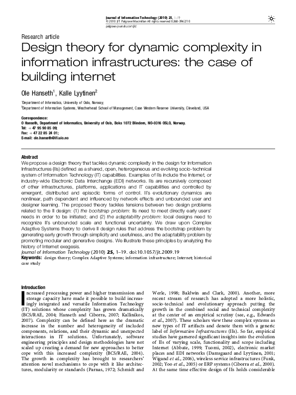 (PDF) Design theory for dynamic complexity in information ...
