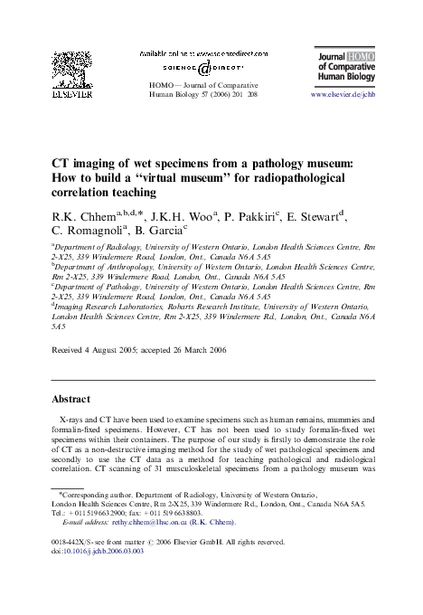 (PDF) CT imaging of wet specimens from a pathology museum: How to build ...