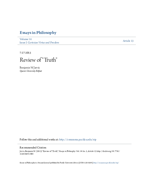 (PDF) Review of "Truth"